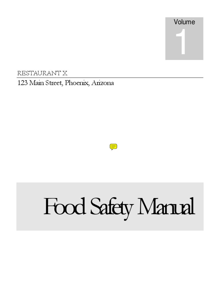 Food Safety Manual | Food Safety | Disinfectant