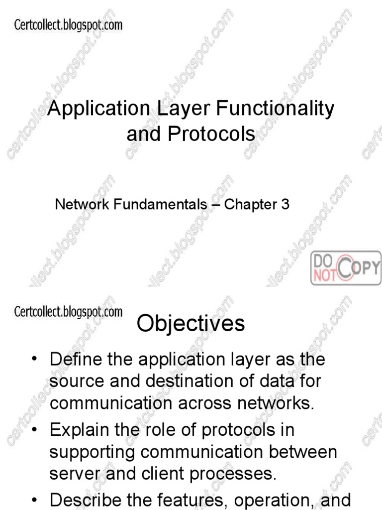 Application Layer Functionality and Protocols: Network Fundamentals - Chapter 3 | PDF | Computer ...