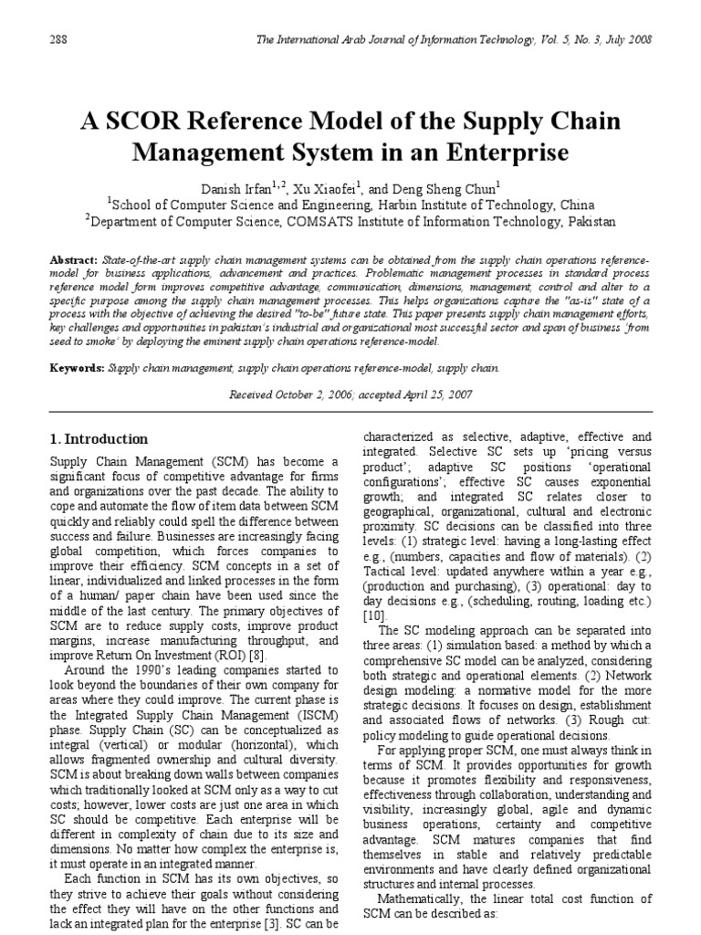 A SCOR Reference Model of The Supply Chain | PDF