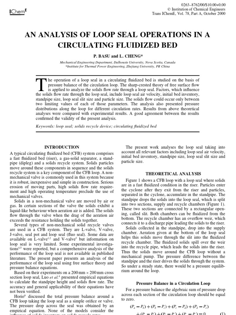 Analysis Loop Seal Operation | PDF