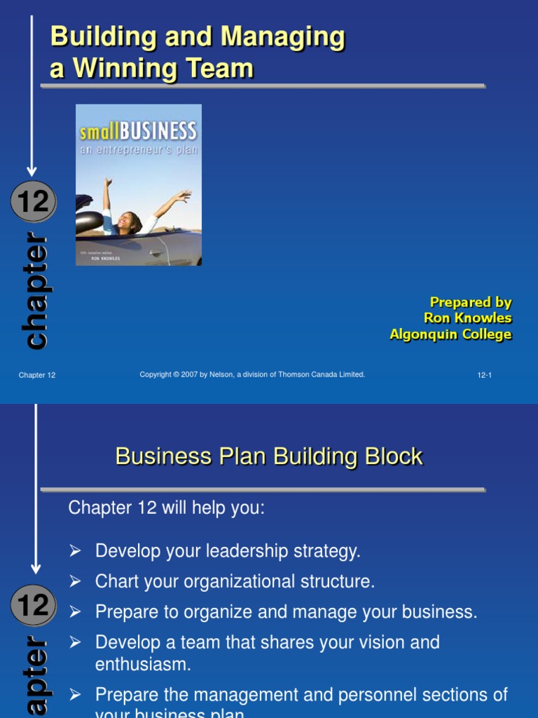 CH - 12 Building and Managing A Winning Team | PDF | Organizational ...