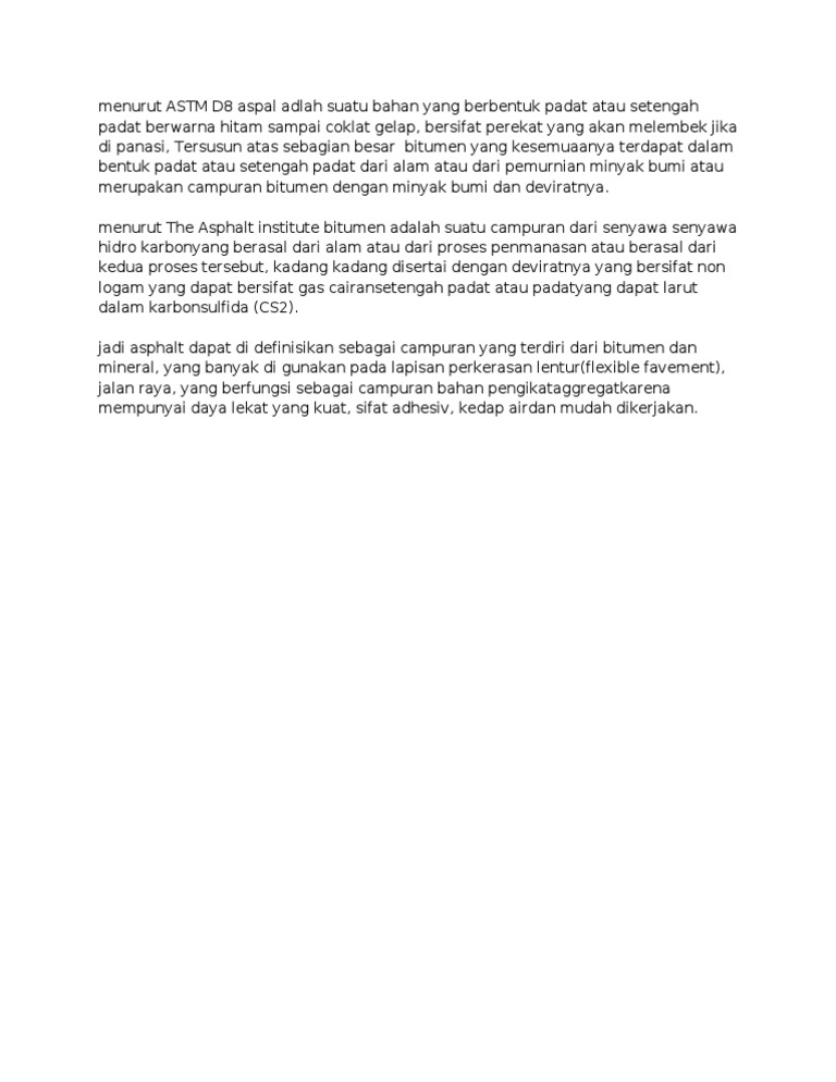 Definisi dan Sifat Aspal menurut ASTM D8 | PDF | Seni