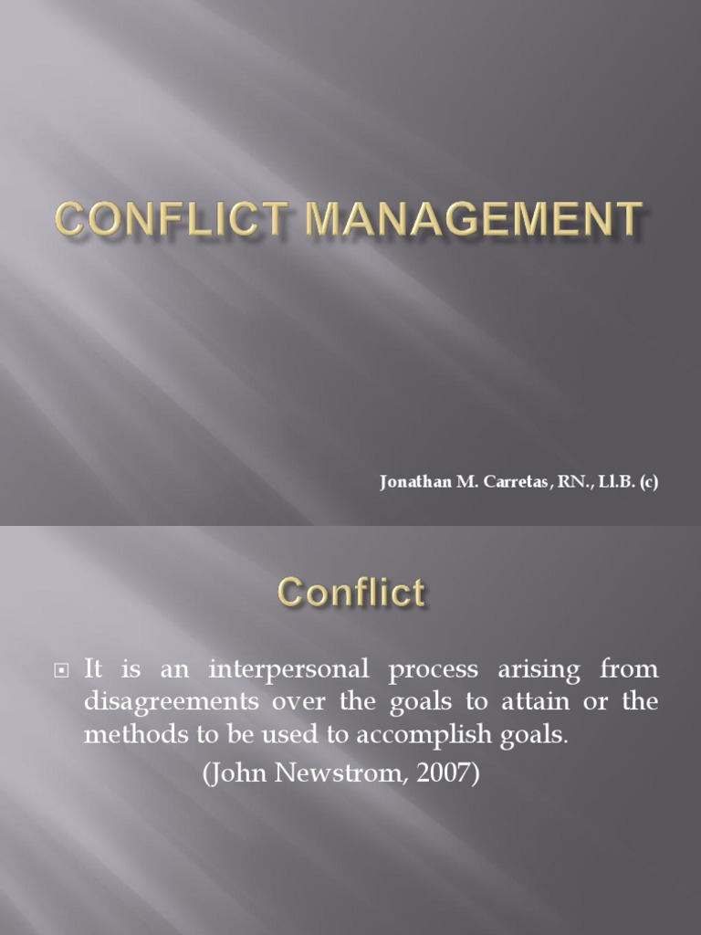 Conflict Management | PDF | Conflict (Process) | Negotiation
