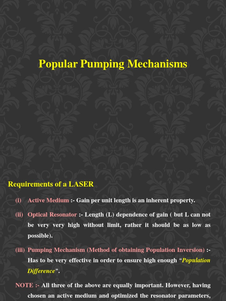 Laser Pumping Mechanism | PDF | Laser | Incandescent Light Bulb