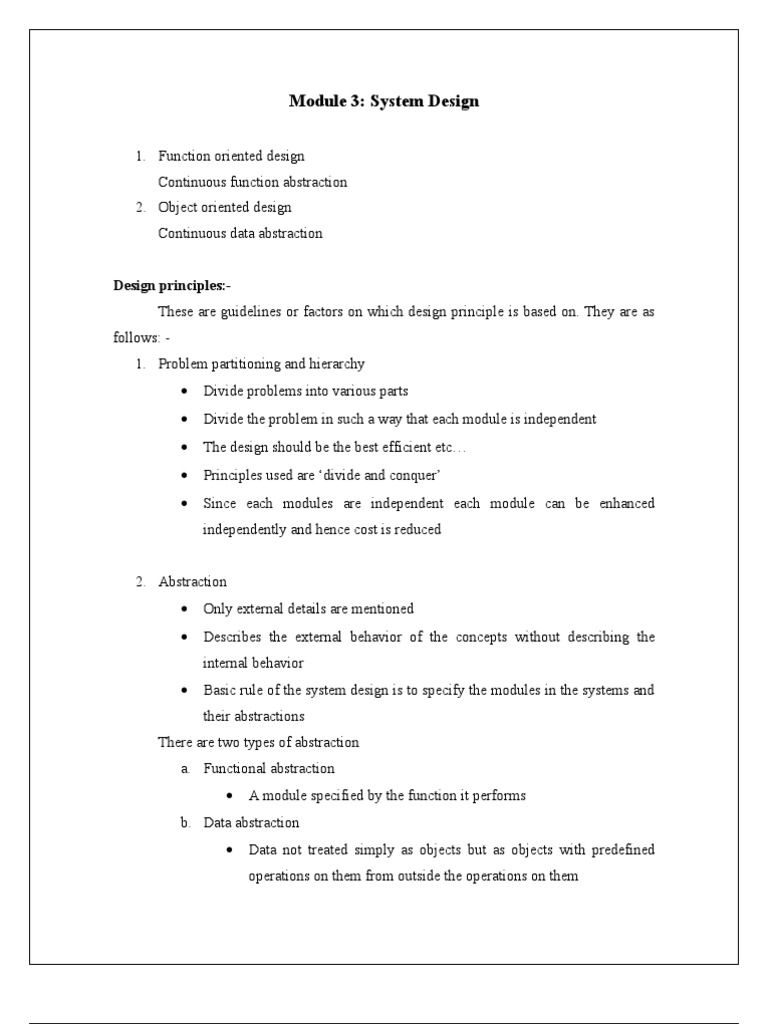 Software Engineering Module 3 | PDF | Abstraction (Computer Science) | Modularity