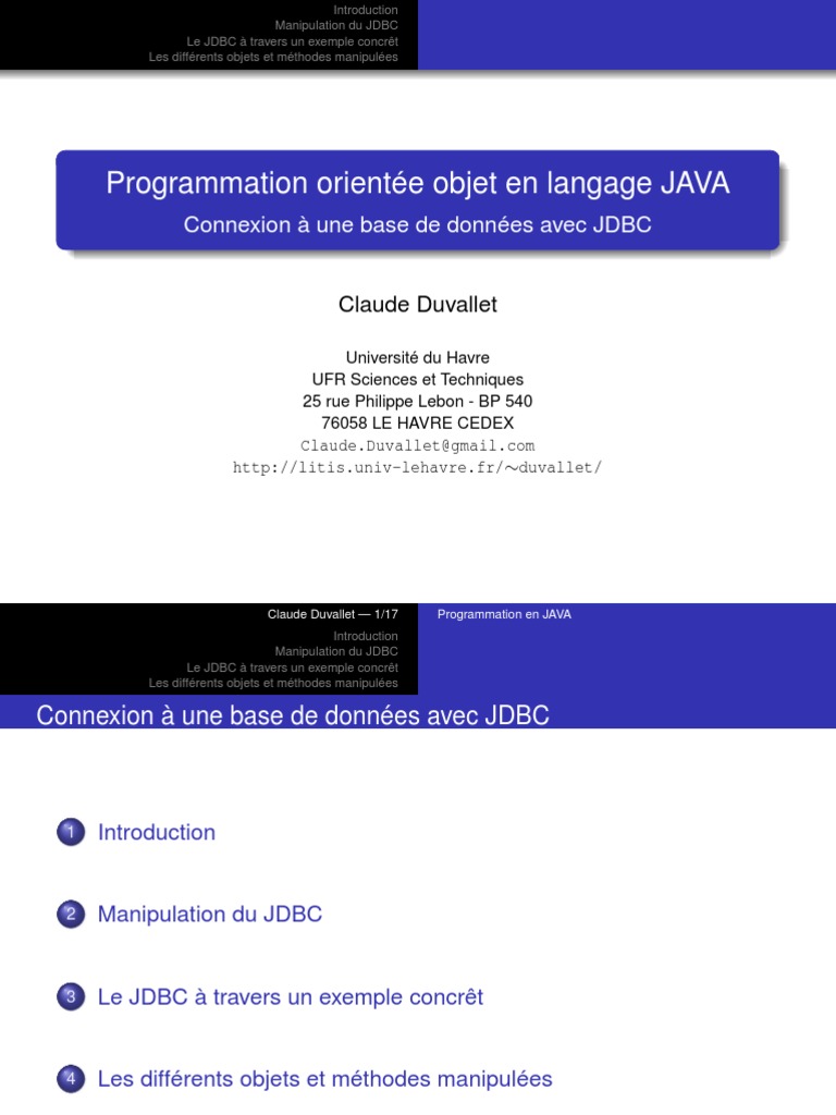 Cours Java 11 | Download Free PDF | Java (Langage de programmation) | SQL