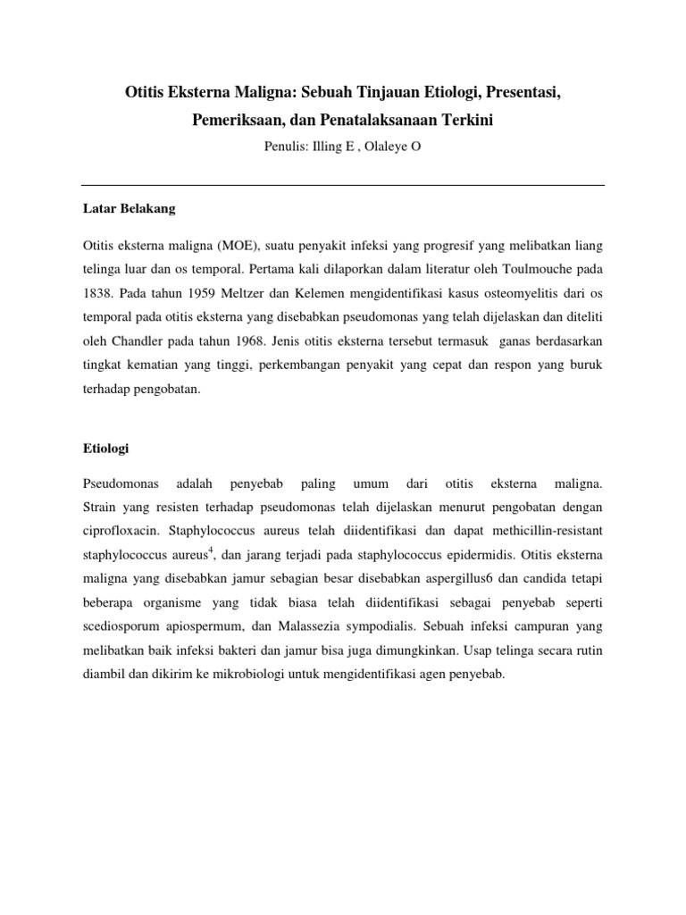 Otitis Eksterna Maligna | PDF