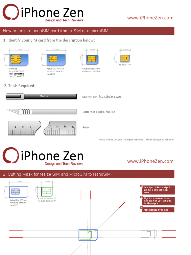 How To Make A Nanosim From A Sim or Microsim Iphone 5 | PDF | Computing ...