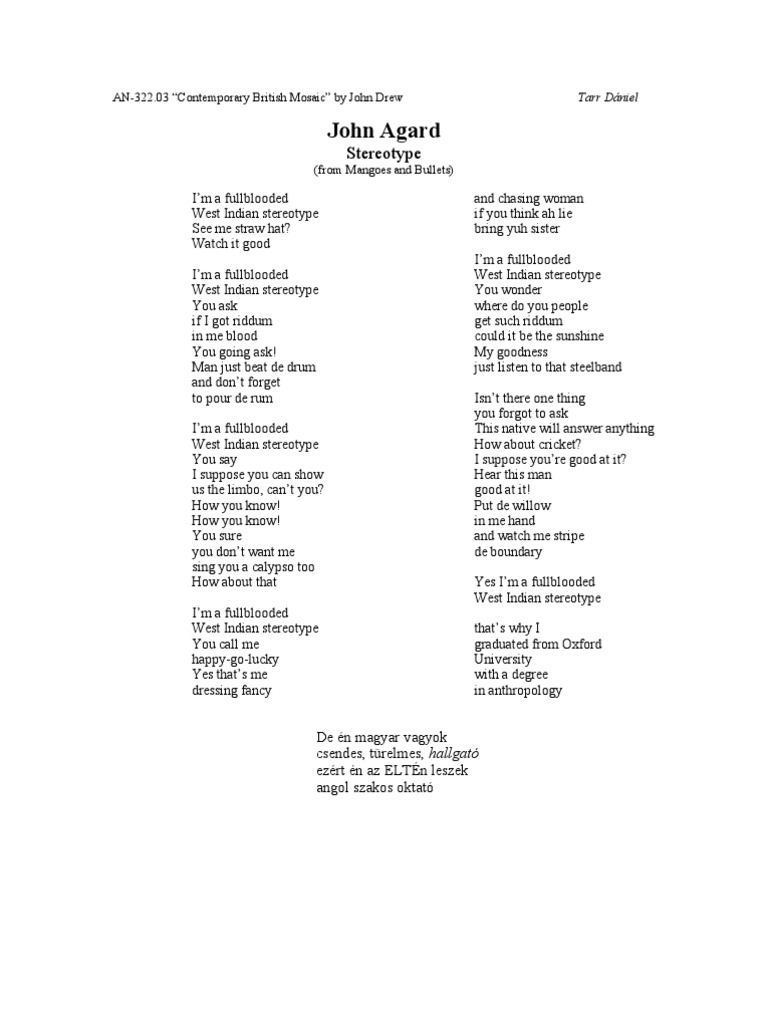 Agard | PDF | Mango | Poetry