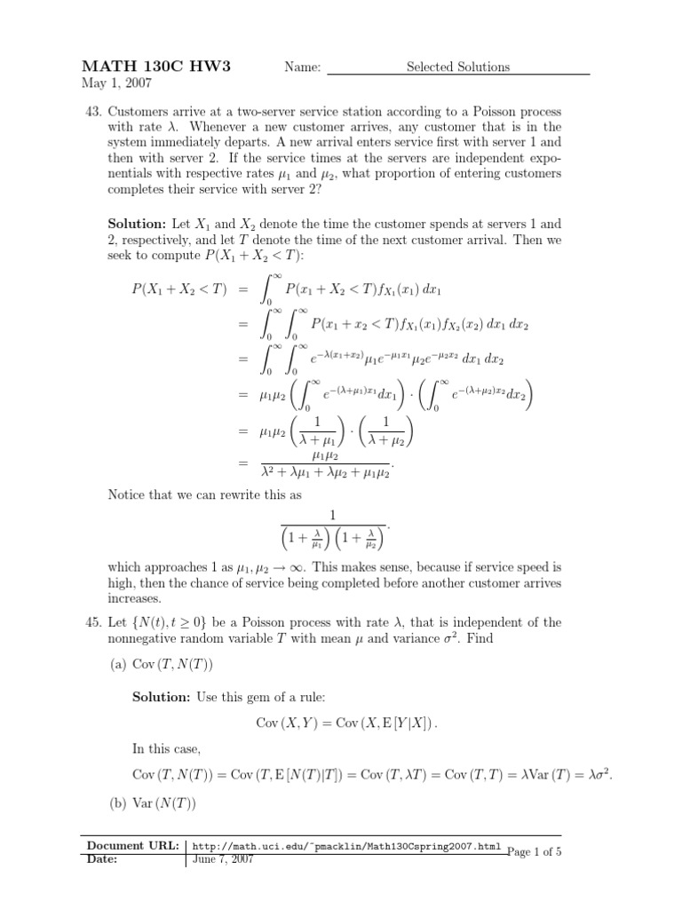 HW3 Selected Solutions | PDF | Applied Mathematics | Statistics