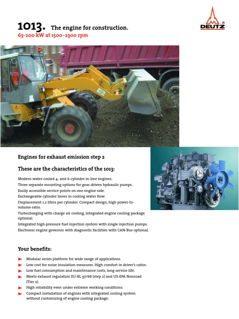 Deutz 1013 Construction Specs | PDF | Cylinder (Engine) | Engines