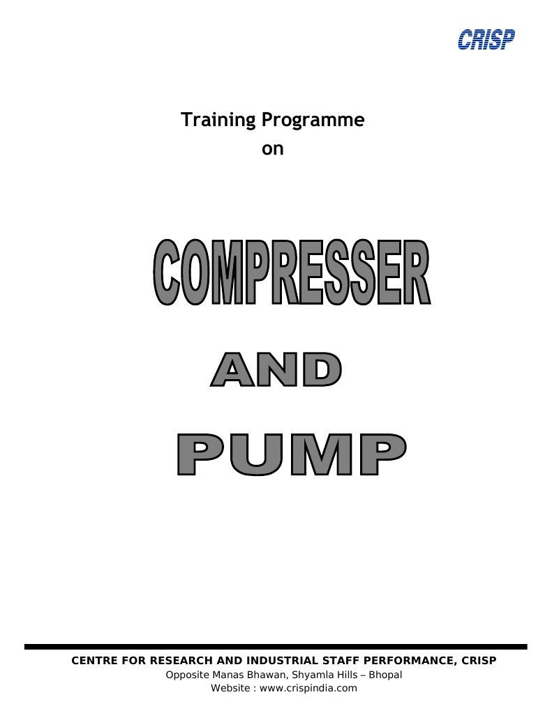 Course Material On Compressor & Pump | PDF | Gas Compressor | Pump