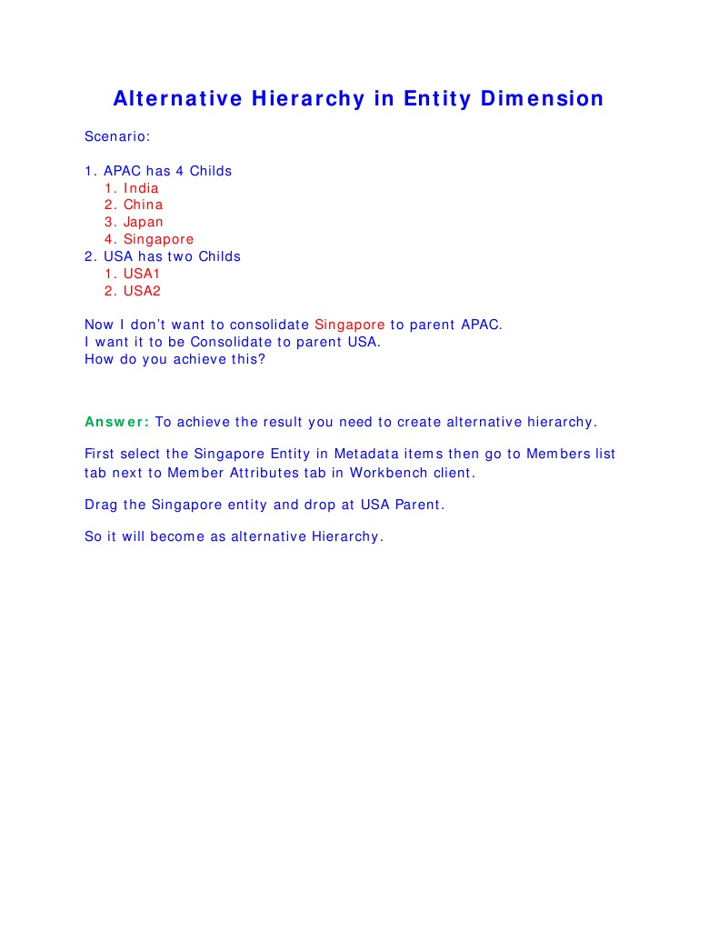 HFM Alternative Hierarchy in Entity | PDF | Data Management | Computing