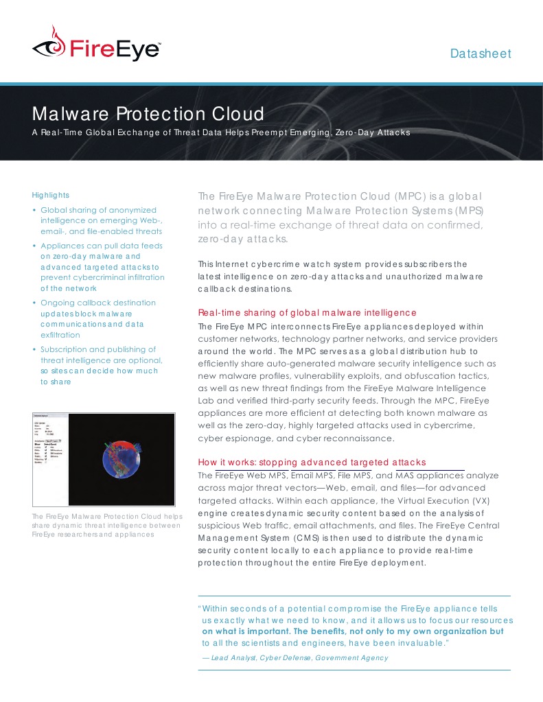 Fireeye Malware Protection Cloud | PDF | Malware | Threat (Computer)