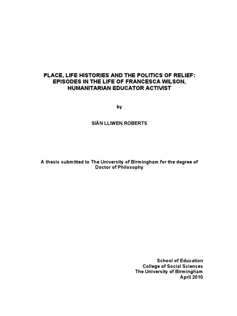 Episodes in The Life of Francesca Wilson | PDF | Biography | Feminism