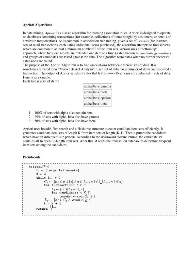 Apriori Algorithm DWDM | PDF | Information Science | Information Retrieval