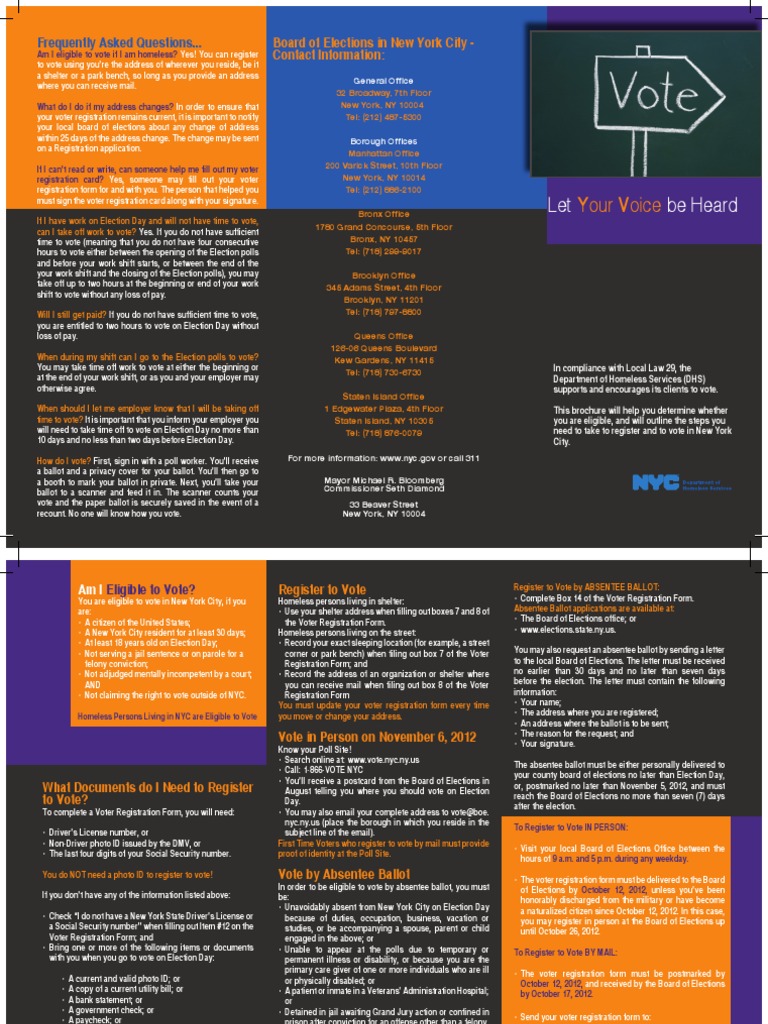 Voter Registration Brochure 2012 | PDF | Voter Registration | Absentee ...