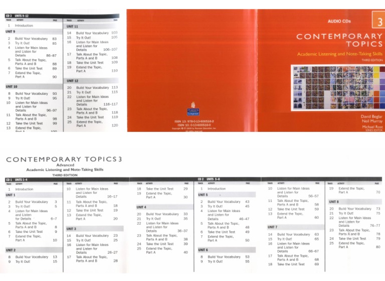 Contemporary Topics 3, 3rd Edition Audio CDs - Booklet | PDF