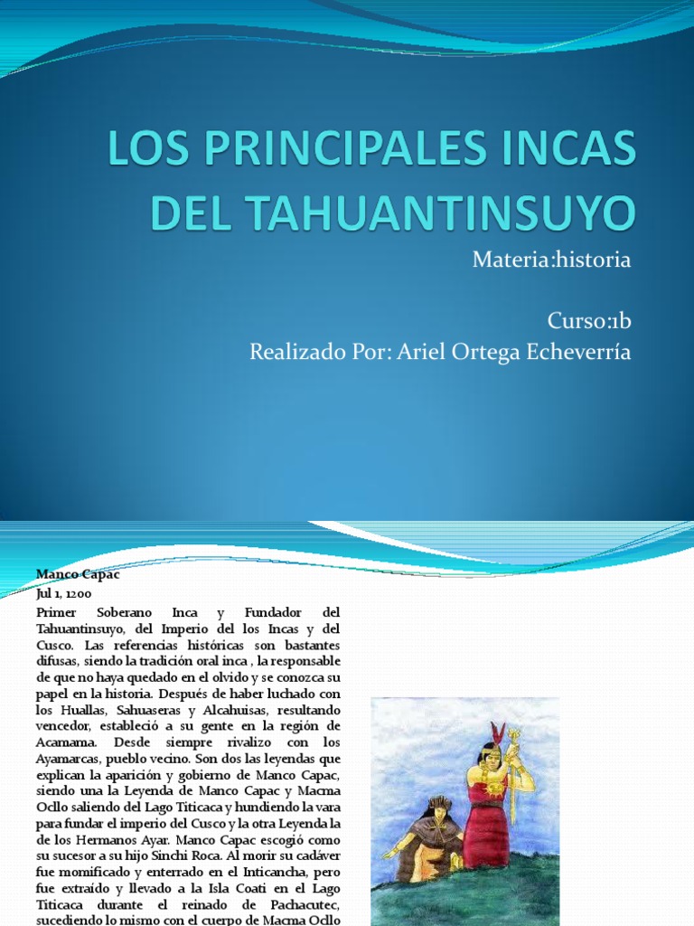 Los Principales Incas Del Tahuantinsuyo | PDF | Imperio Inca