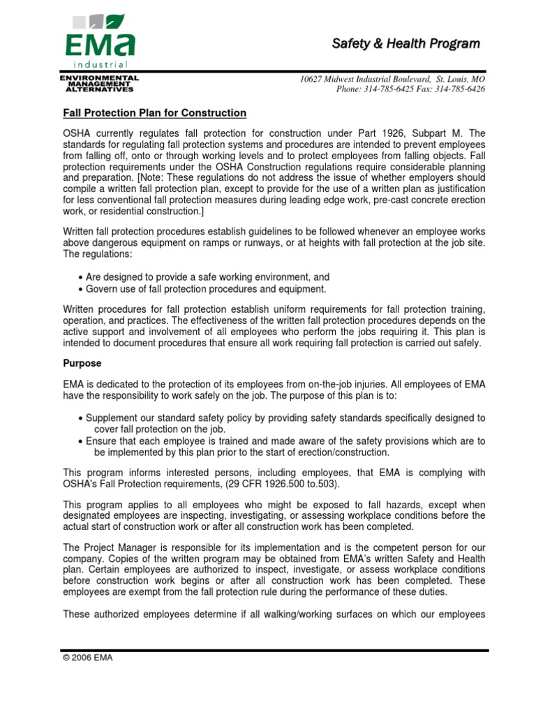 Fall Protection | PDF | Occupational Safety And Health Administration ...