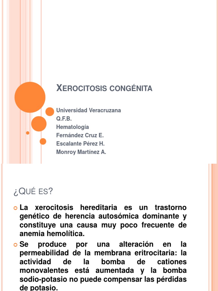 Xerocitosis Congénita | PDF | Glóbulo rojo | Potasio