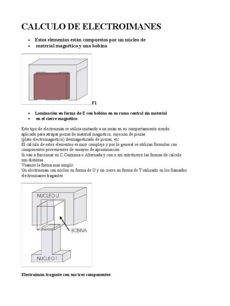 Calculo de Electroimanes | PDF | Transformador | Inductor