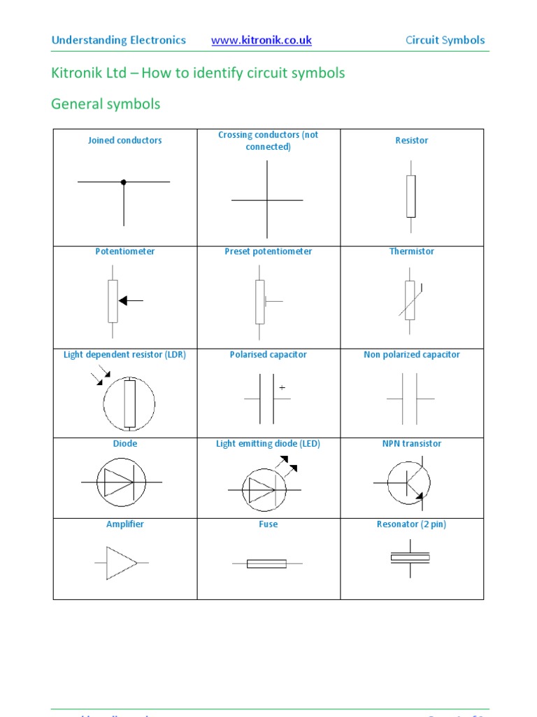 How To Identify Circuit Symbols | PDF