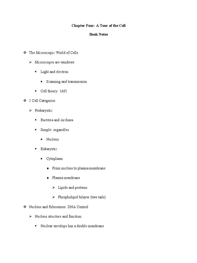 Overview of Cell Structure and Function | PDF