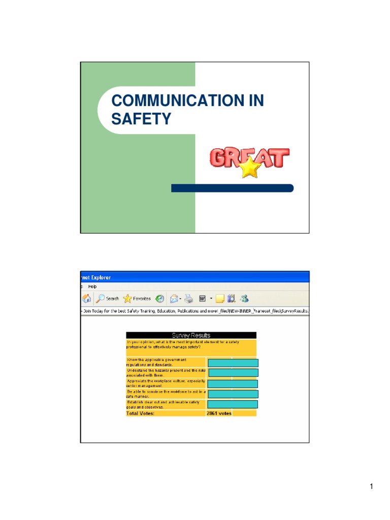 Communication in Safety | PDF