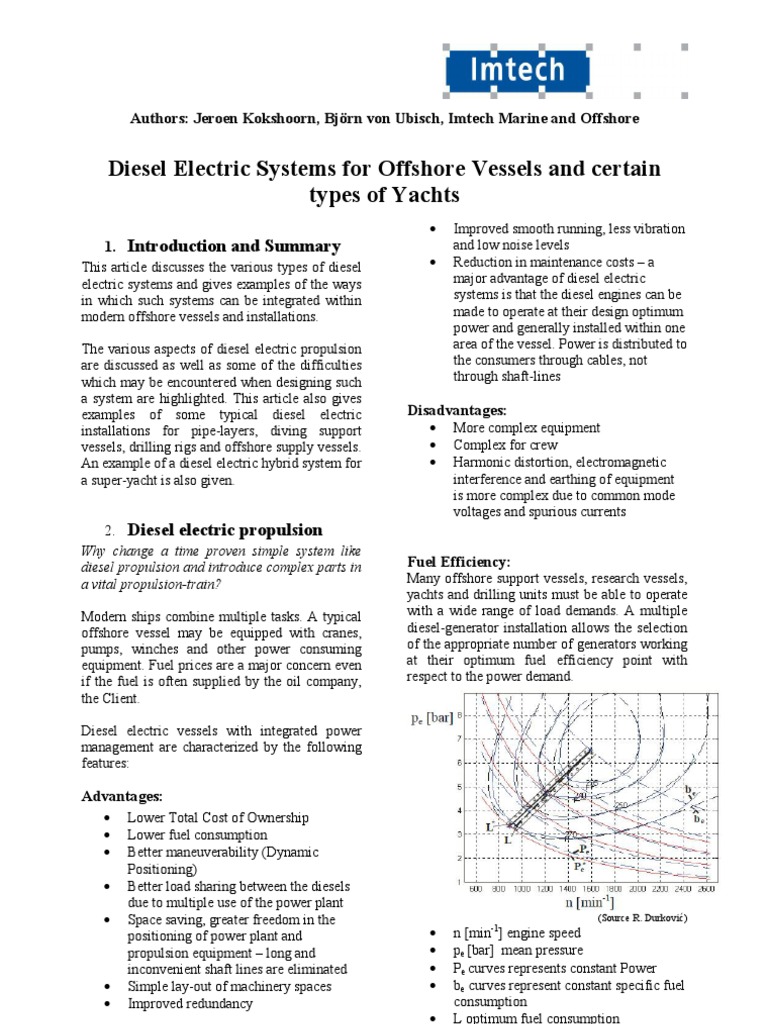 Diesel Electric Systems for Offshore Vessels: An In-Depth Look at the ...