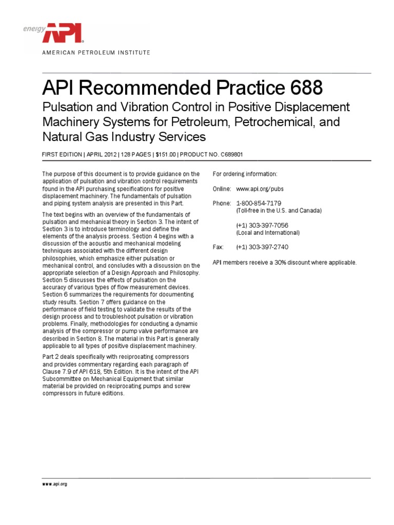 Api 688 | Download Free PDF | Flow Measurement | Gas Technologies