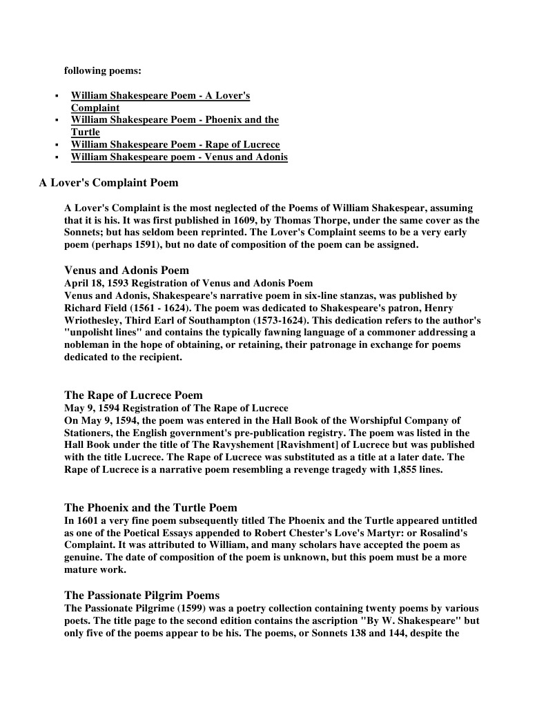 Shakespeare | PDF | William Shakespeare | Poems