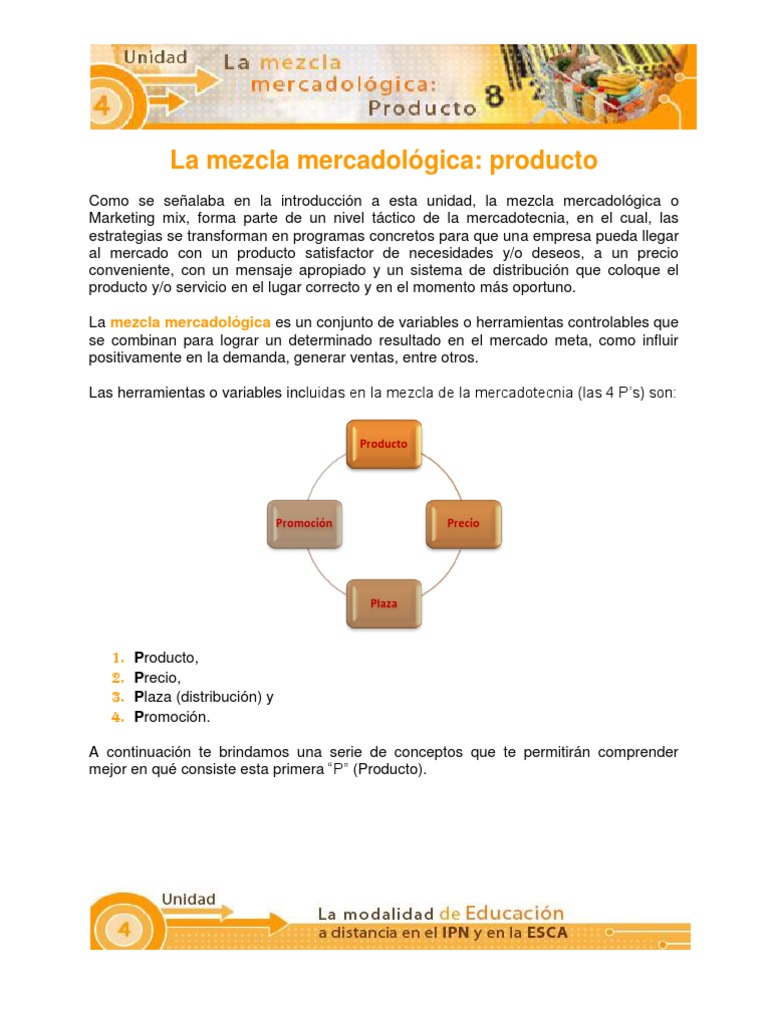 FM U1 Act1 La Mezcla Mercadologica Producto | PDF | Producto (Negocio) | Bienes