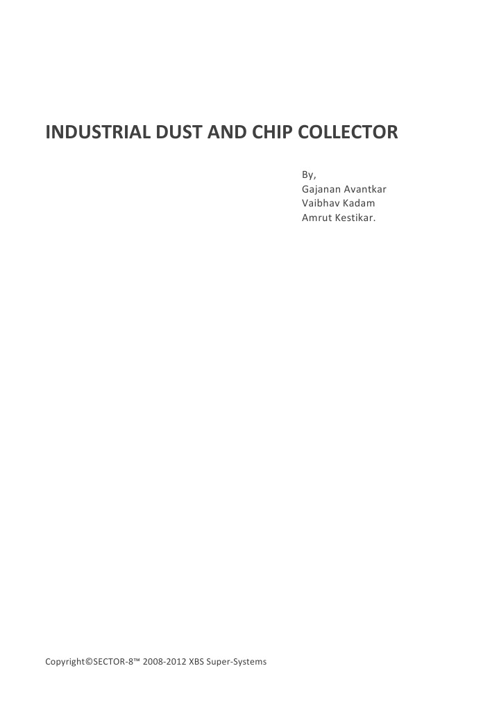 Industrial Dust and Chip Collector | PDF | Gear | Mechanical Fan