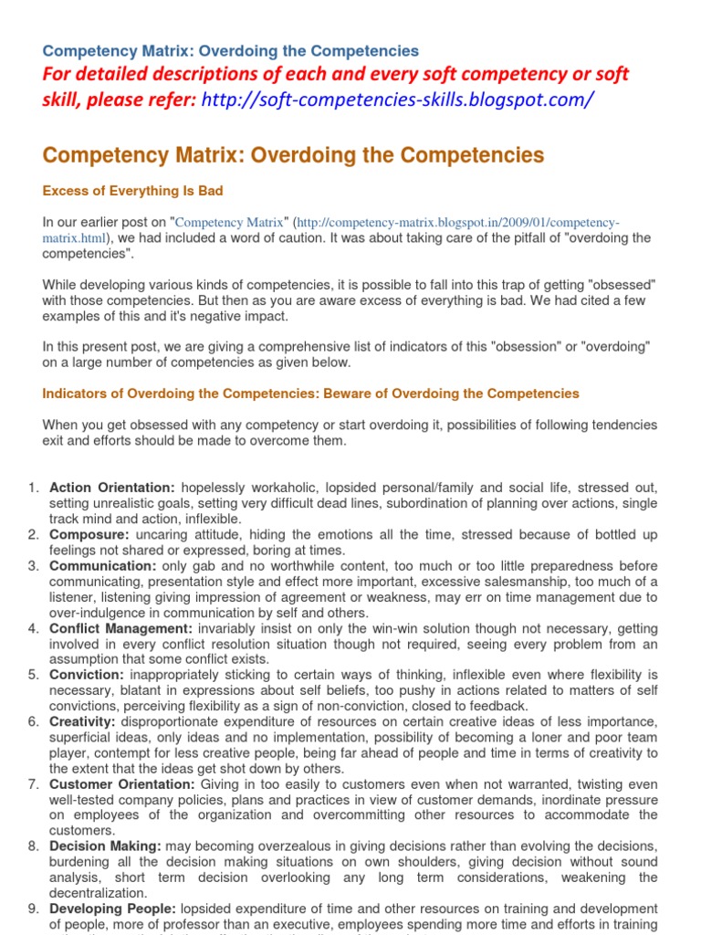 Competency Matrix | Download Free PDF | Competence (Human Resources ...