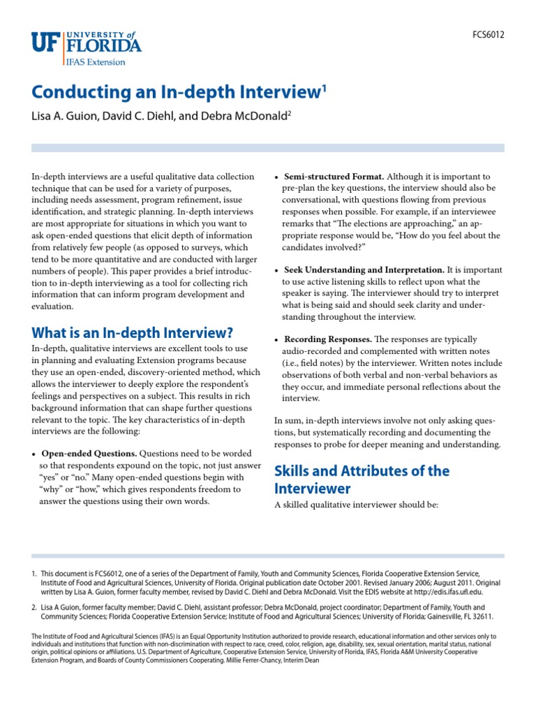 Guion Delph Mcdonald - in Depth Interview | PDF | Interview | Qualitative Research