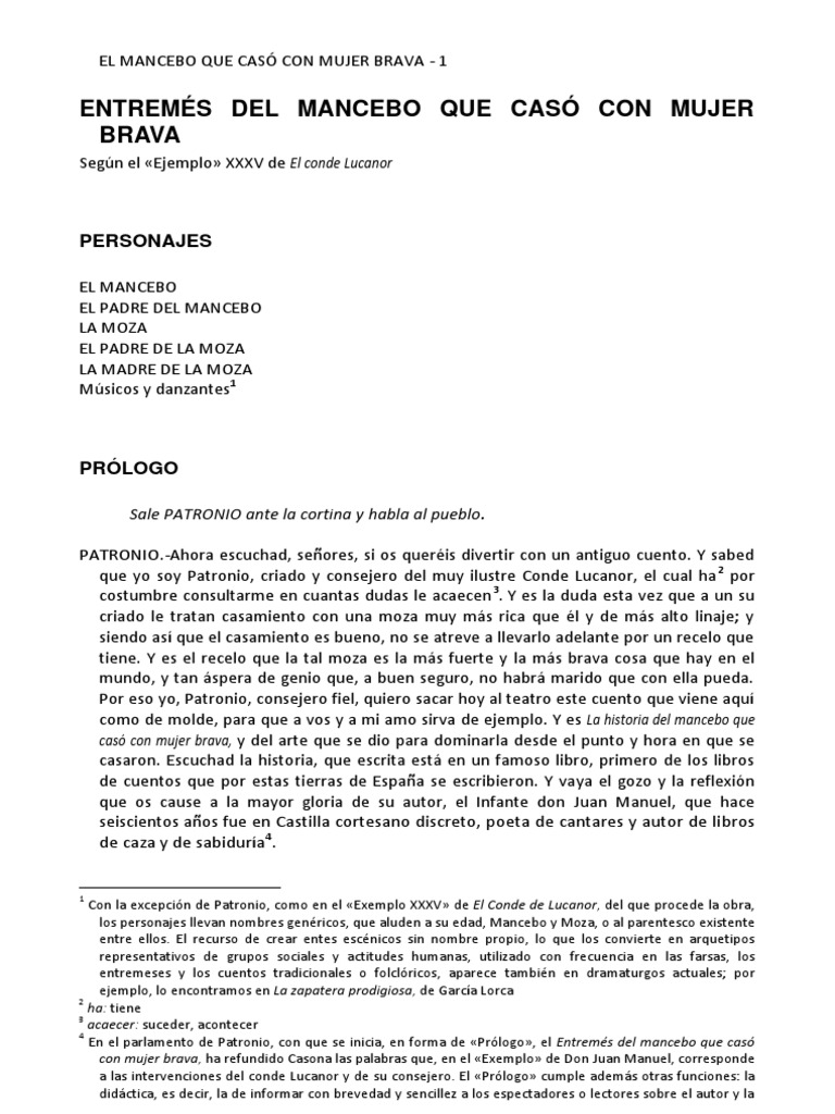 Mancebo Que Caso Con Mujer Brava