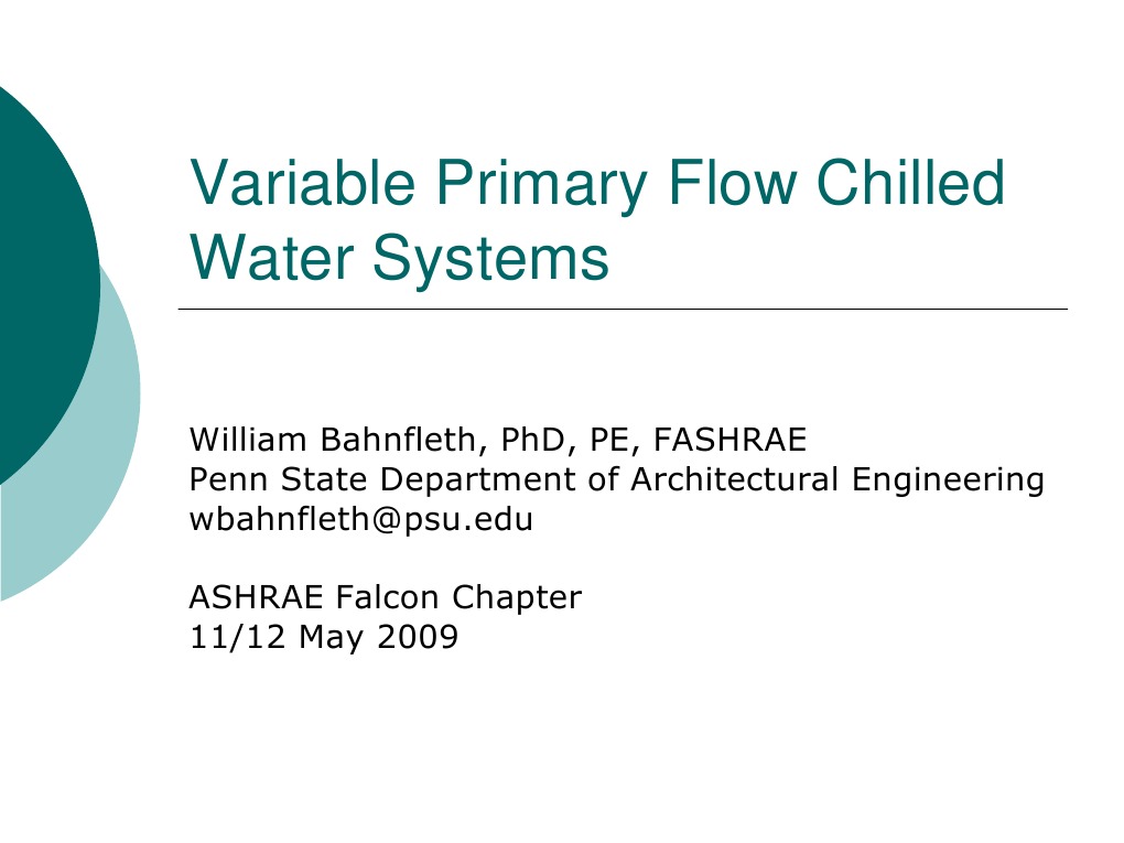 Variable Primary Flow Chilled Water Systems - ASHRAE | PDF | Pump ...