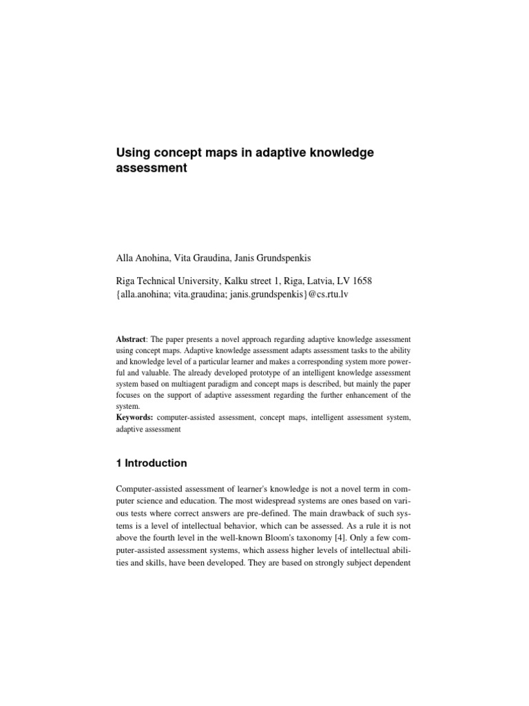 8 - Using Concept Maps in Adaptive Knowledge Assessment | PDF ...