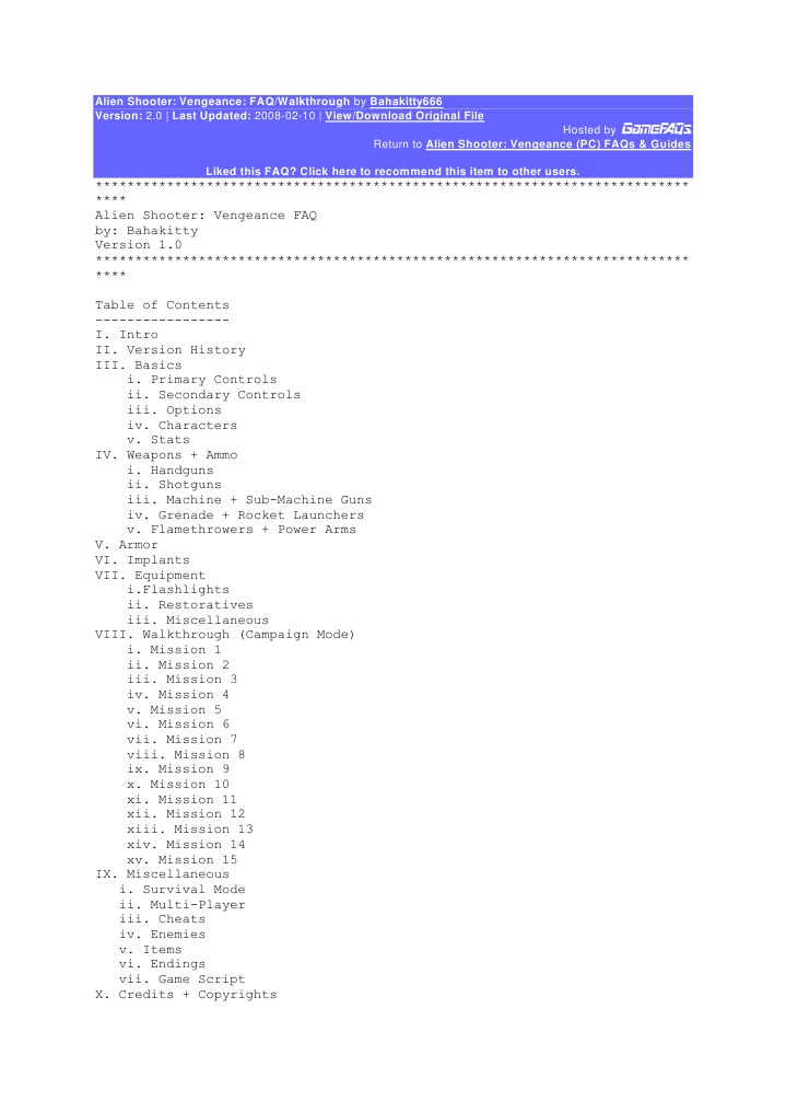 Alien Shooter 2 Vengeance Walkthough | PDF | Rifle | Shotgun