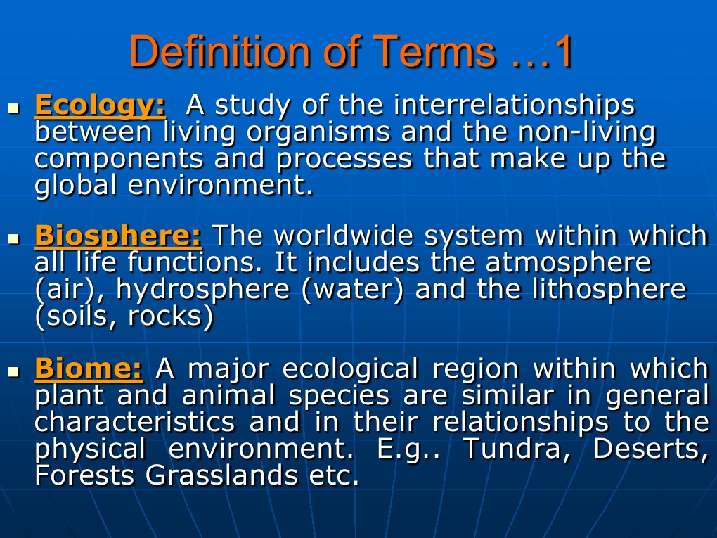 Definition of Terms 1: Ecology | PDF