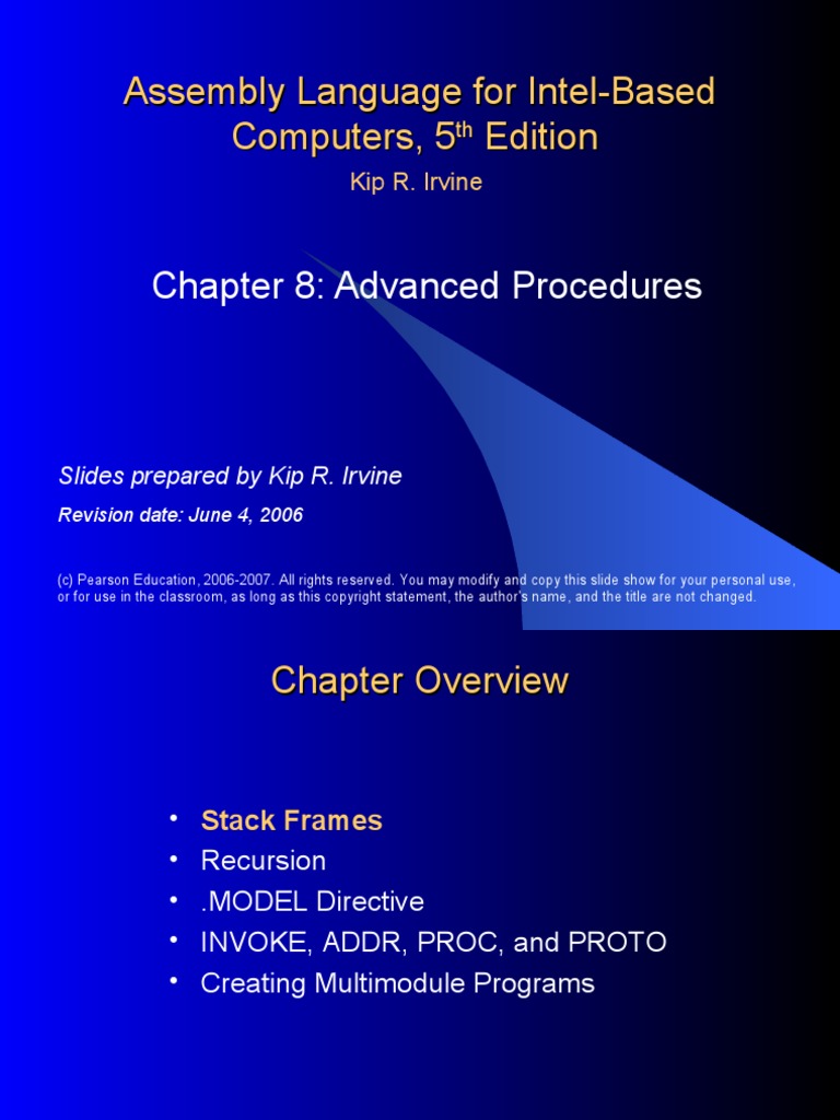 Assembly Language For Intel-Based Computers, 5 Edition | PDF ...