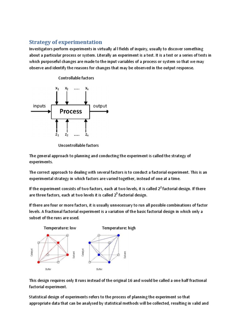 Experimental Strategy Overview | PDF | Experiment | Design Of Experiments