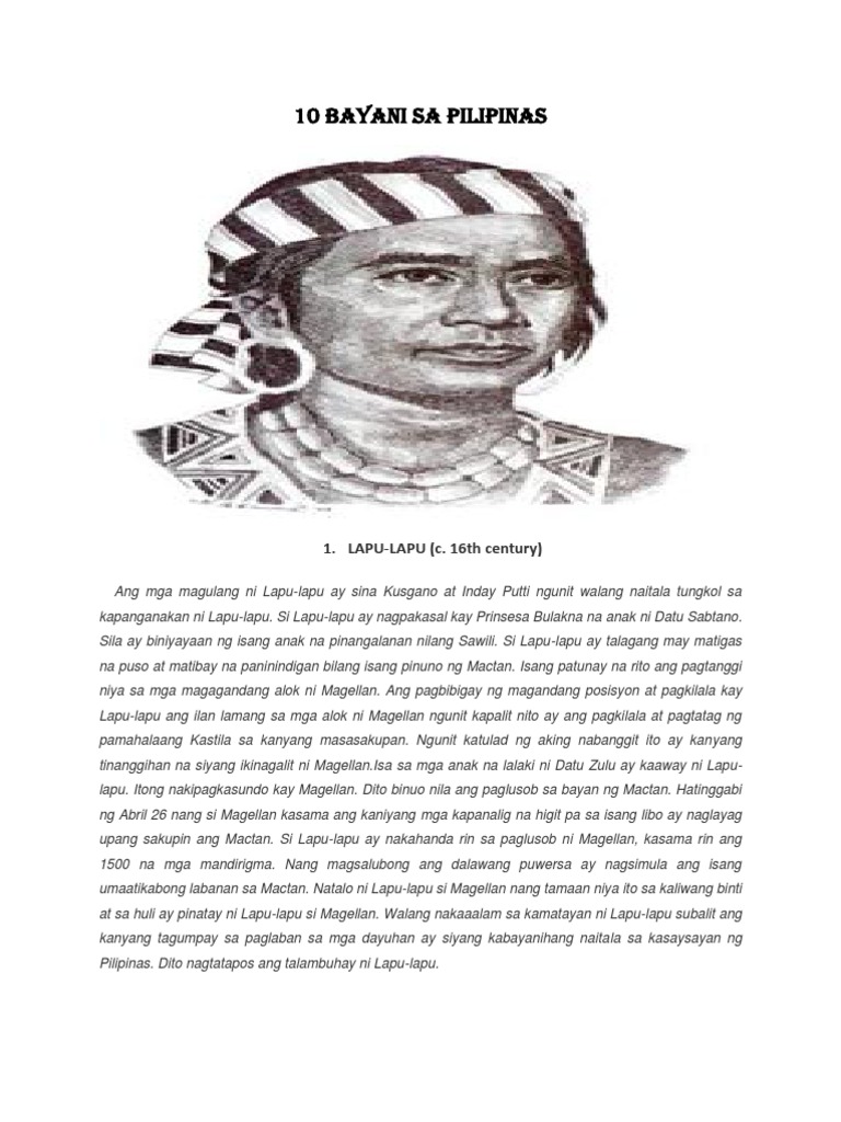 10 Bayani Sa Pilipinas | PDF