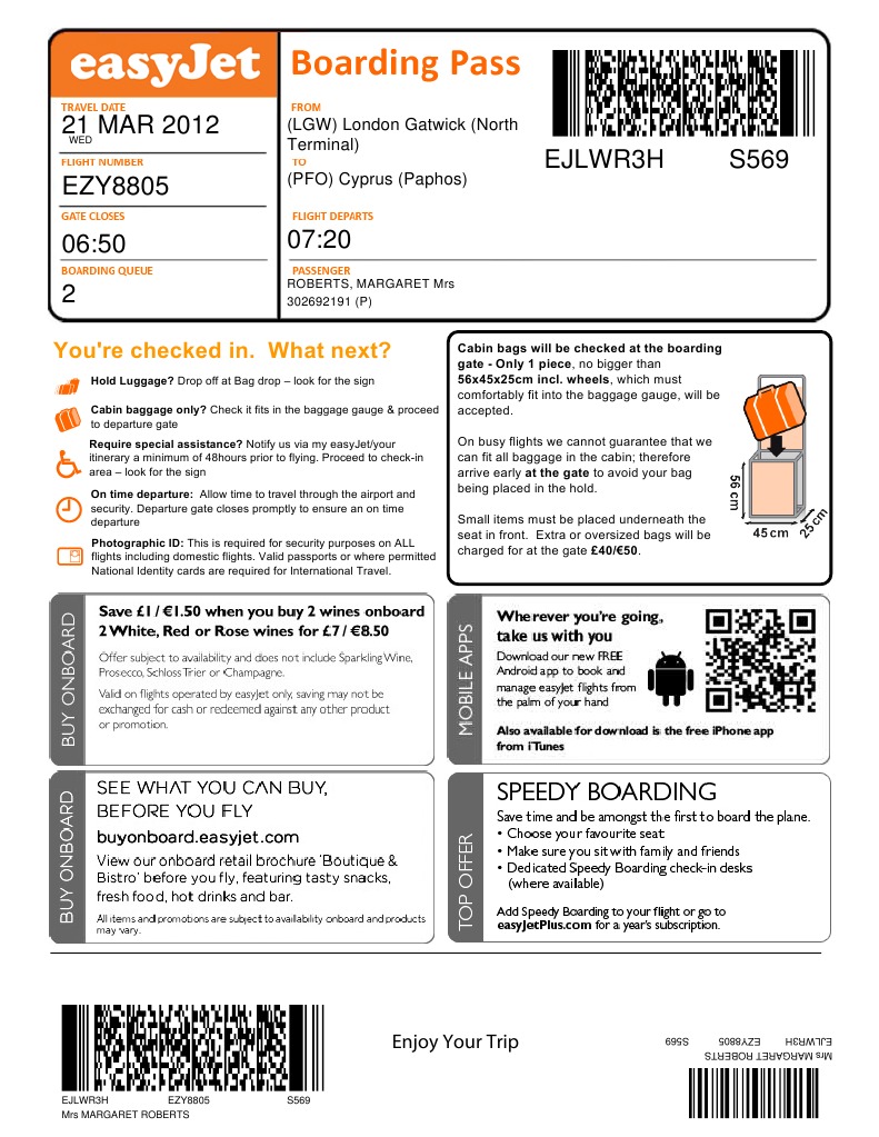 Boarding Pass | PDF | Baggage | Aviation