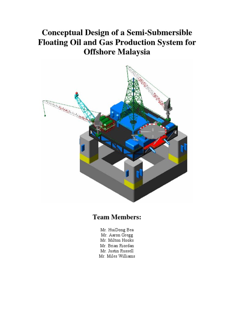 Semi-Submersible Platform Design Overview | PDF | Buoyancy | Bending