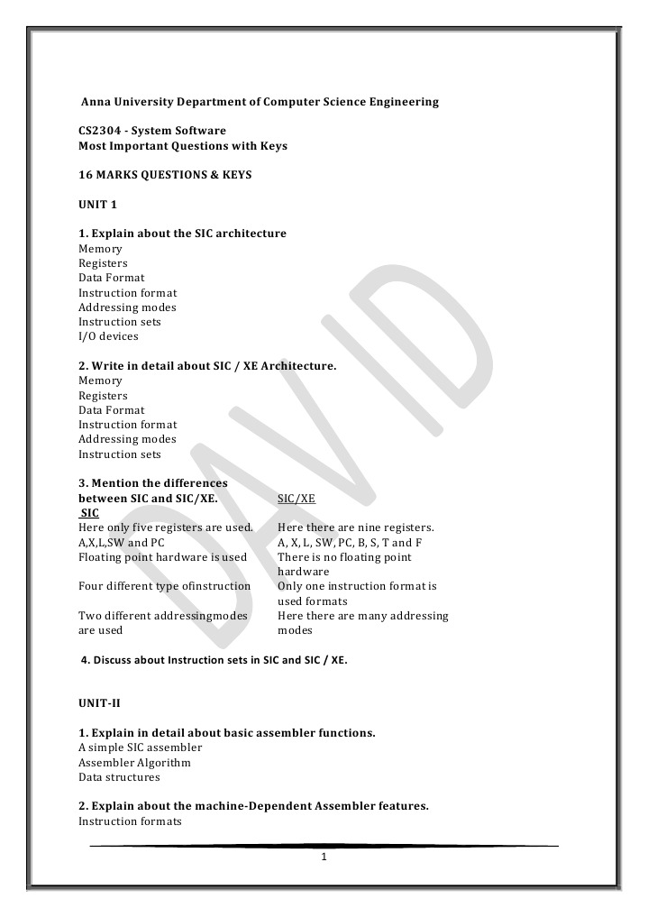 System Software Anna University Question Bank With Key | PDF | Macro ...