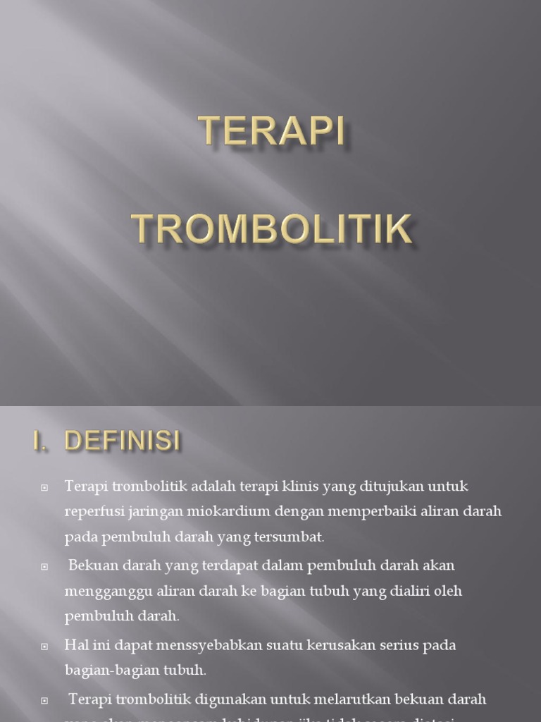 Terapi Trombolitik | PDF
