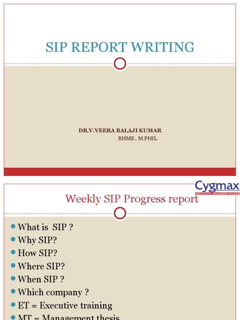 Sip Report Writing | PDF