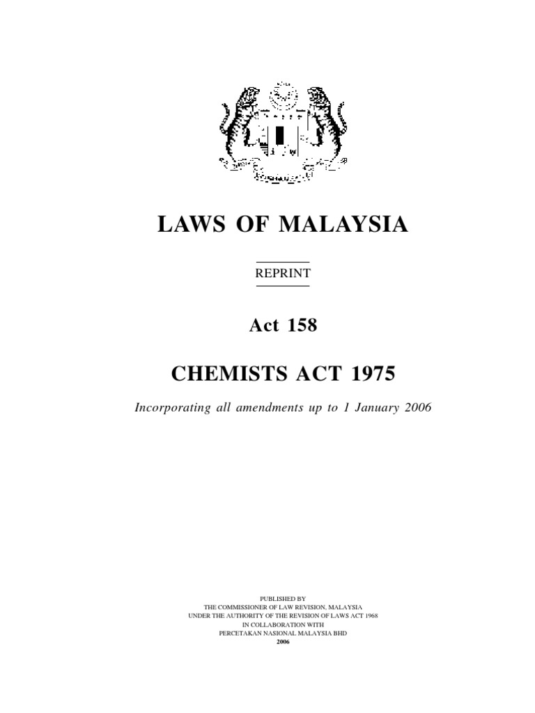 Chemist Act - Act 158 | PDF | Academic Degree | Lease